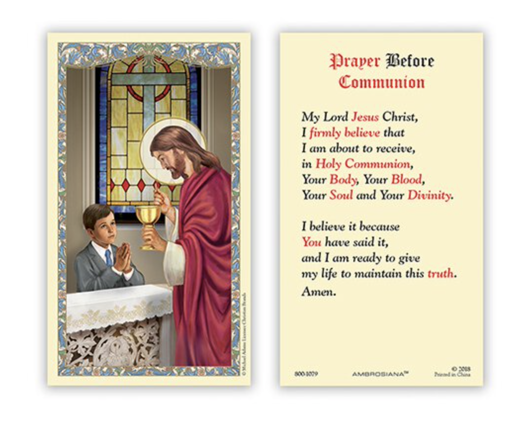 Prayer Before Communion - First Communion (Boy) | THE DOMESTIC MONASTERY