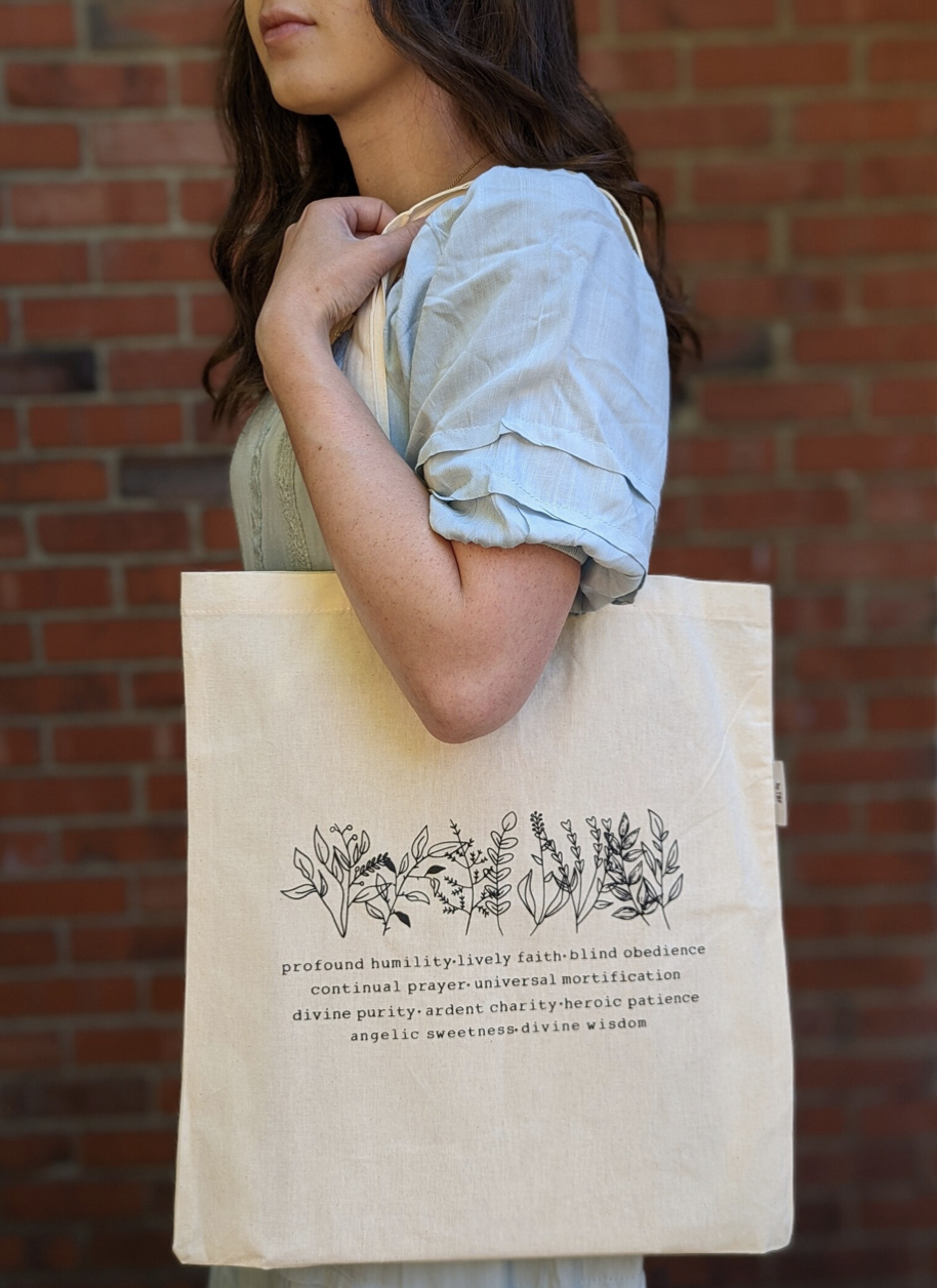 Marian Virtues Tote Bag | THE DOMESTIC MONASTERY