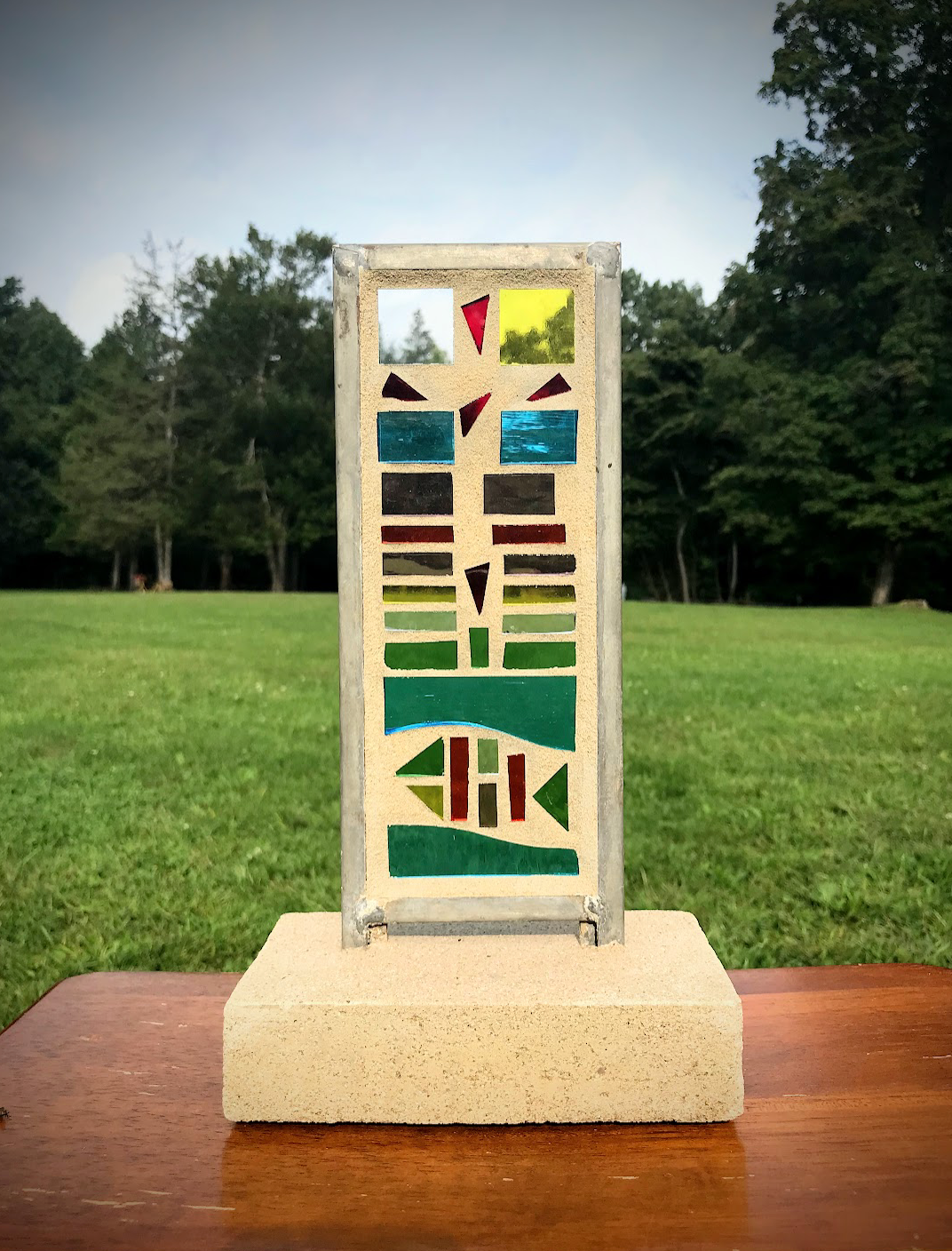 Standing Stained Glass - Cross With Hidden Fish Symbol | THE DOMESTIC ...