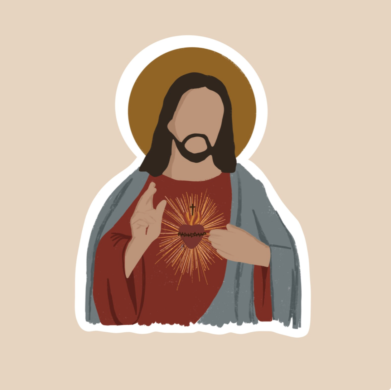 Sacred Heart of Jesus Sticker | THE DOMESTIC MONASTERY
