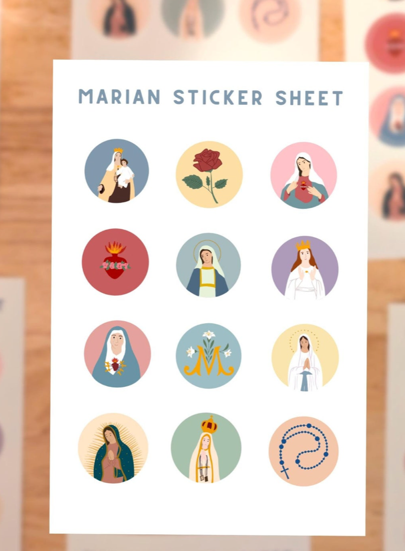 Marian Sticker Sheet | THE DOMESTIC MONASTERY